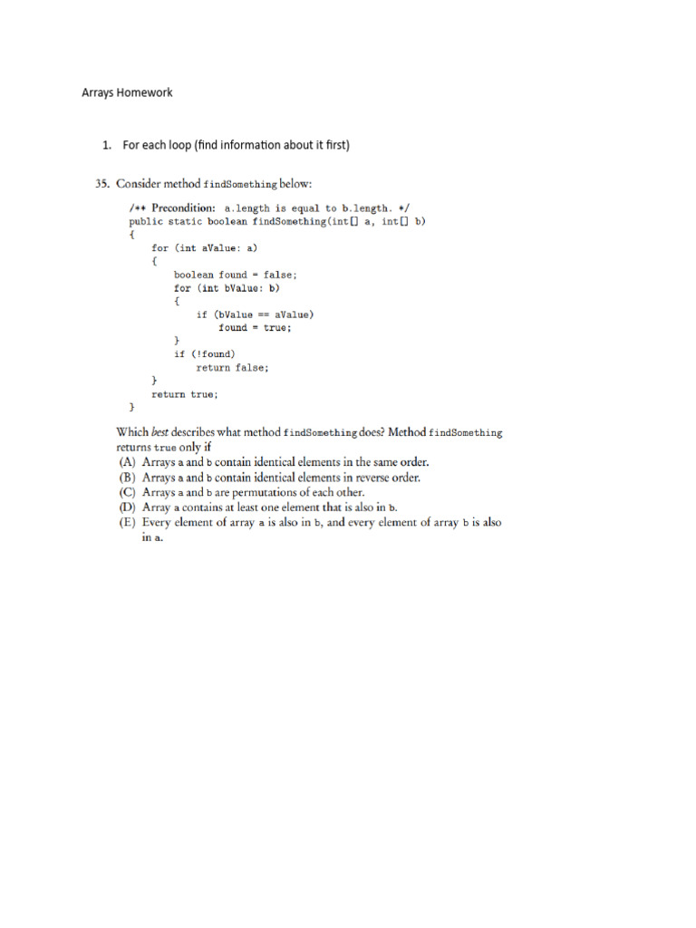 Arrays Homework (1) | PDF