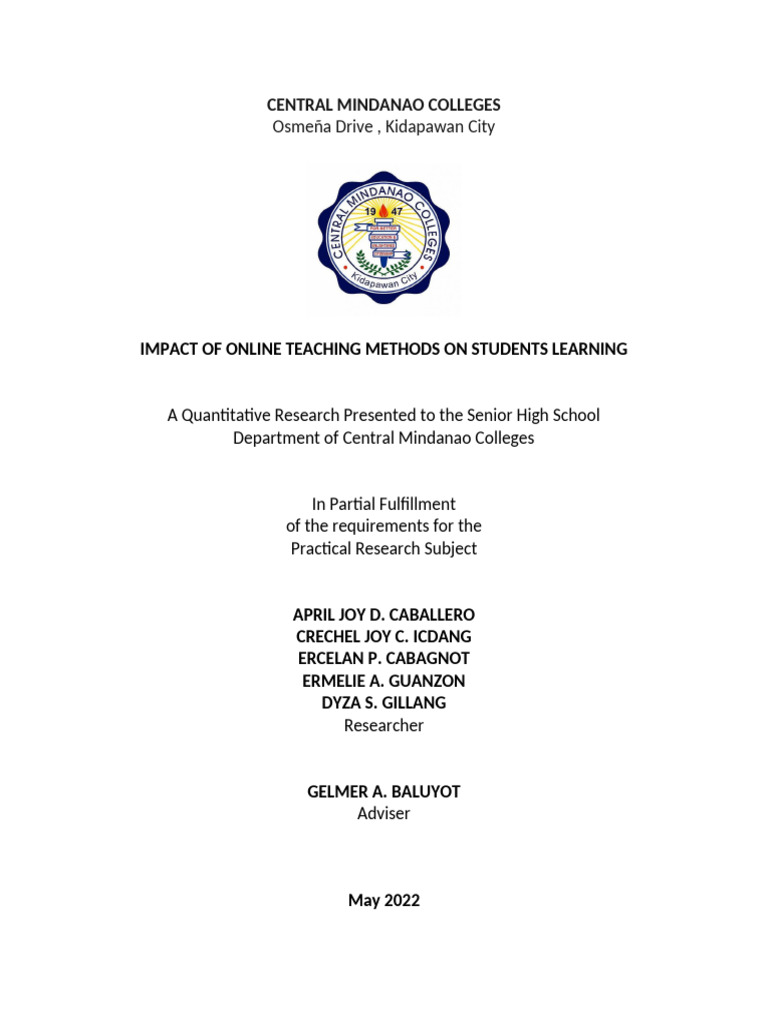 Impact of Online Teaching Methods On Students Learning | PDF | Survey ...