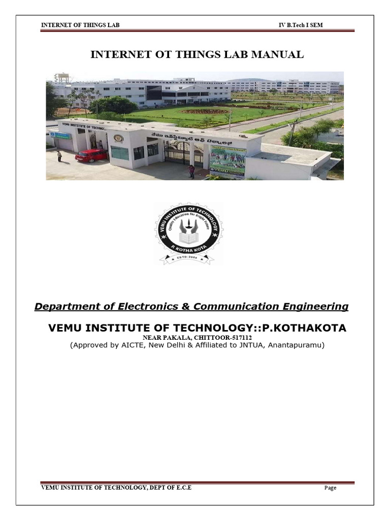JNTUA IOT Lab Manual R19 (1) | PDF | Arduino | Engineering