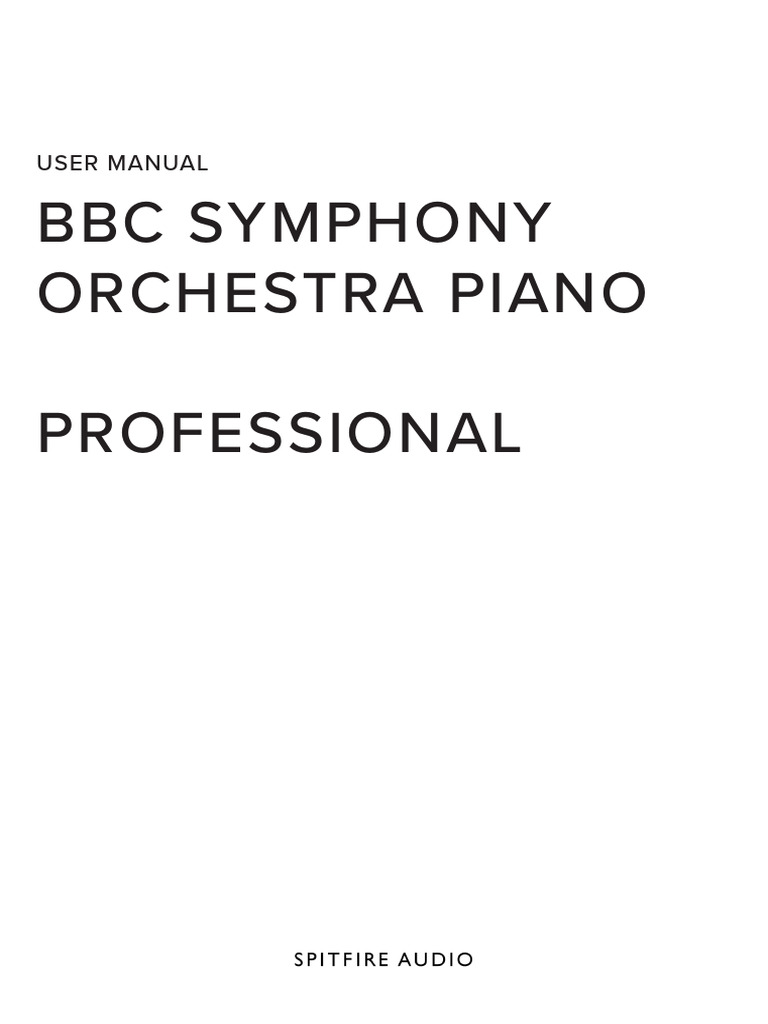 BBC Symphony Orchestra Piano Manual | PDF | Microphone | Piano
