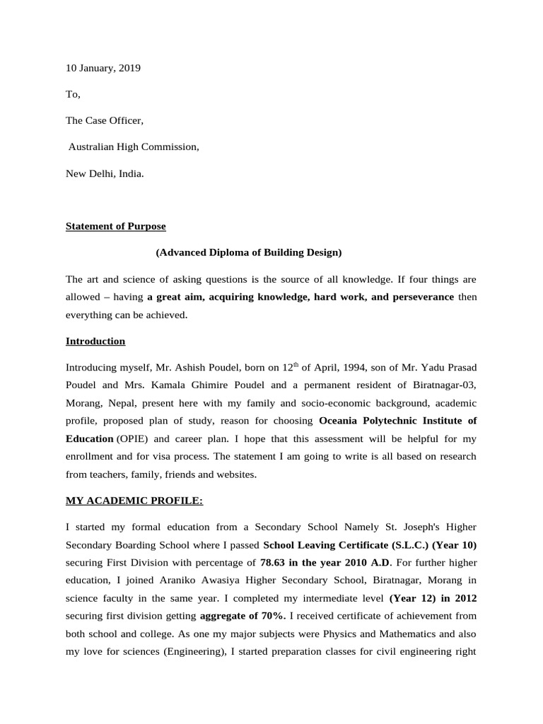 Final SOP of Ashish Poudel | PDF