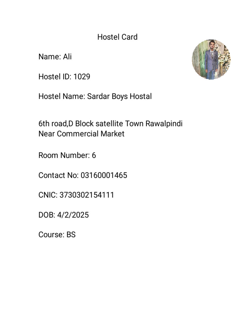 hostel_card (1) | PDF
