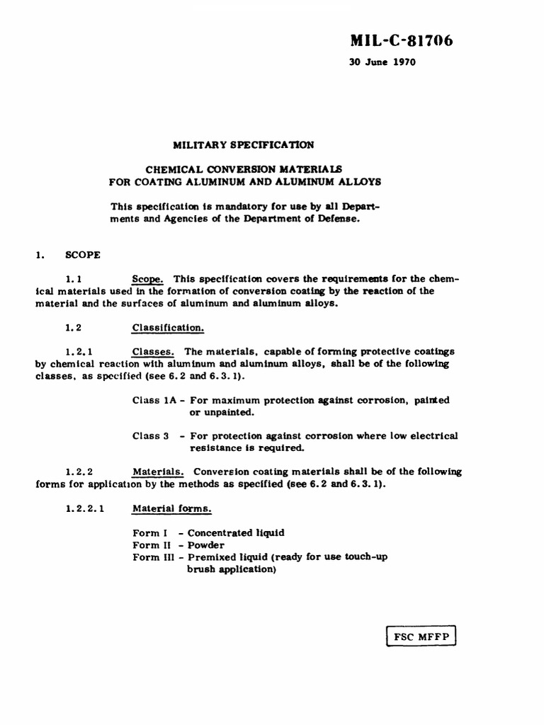 MIL-C-81706 (Chem. Conversion Materials) | PDF