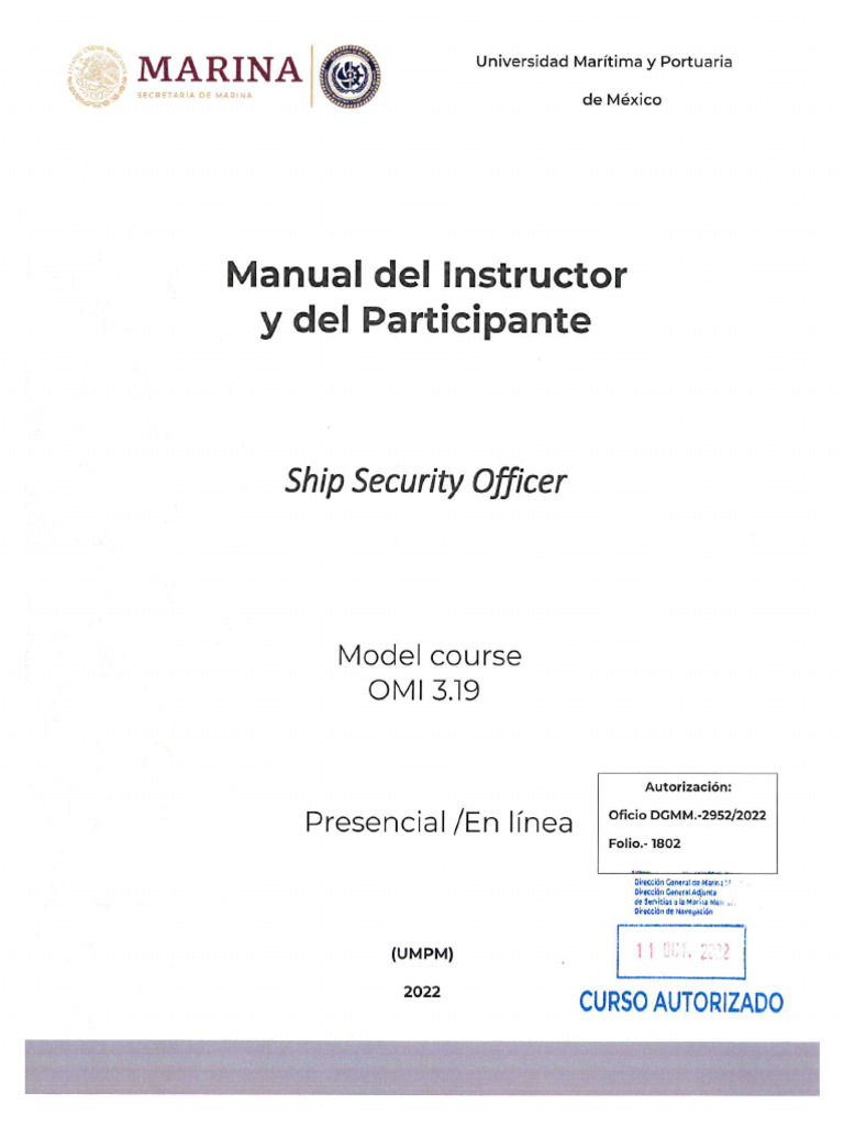 3.19 Manual Instructor-Participante Ship Security Officer | PDF