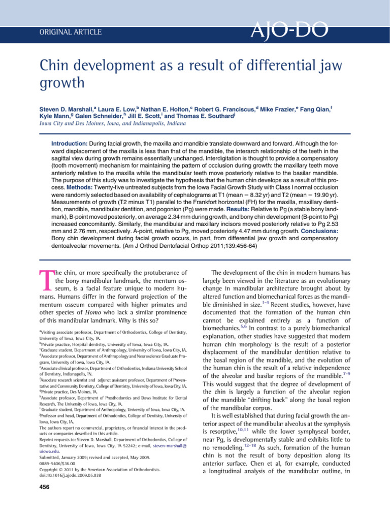 7 Chin Development As A Result of Differential Jaw | PDF | Dentistry Branches | Dental Anatomy