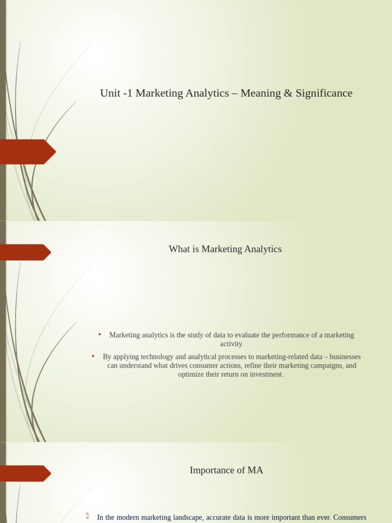 Marketing Analytics - Unit -1 | PDF | Analytics | Data Analysis