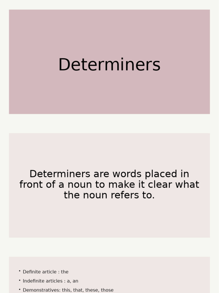 Determiners | PDF