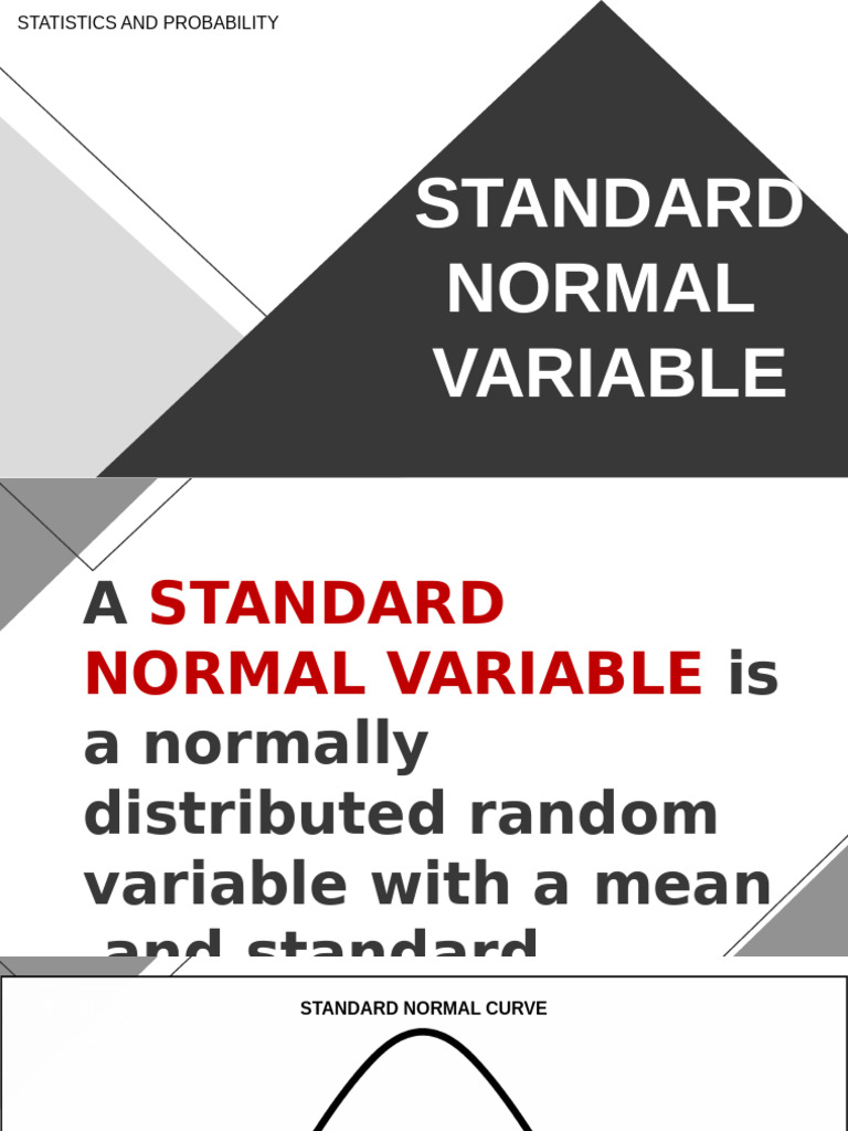 Standard Normal Variable | PDF | Standard Score | Normal Distribution