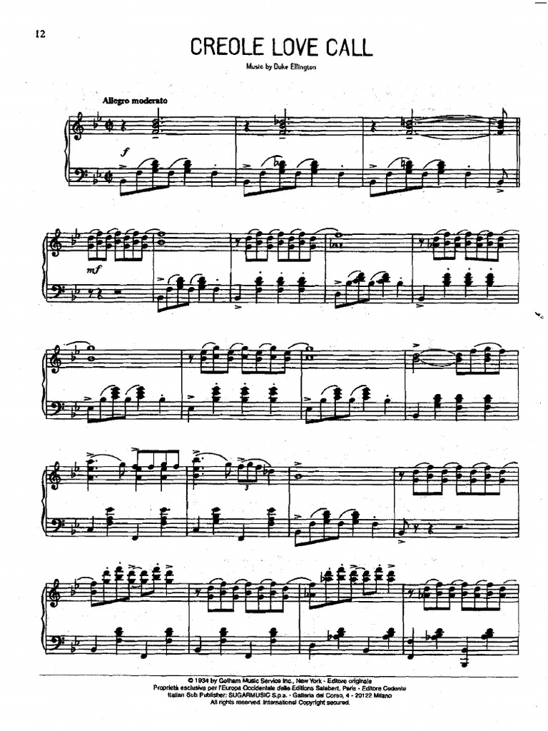 Creole Love Call - Piano | PDF
