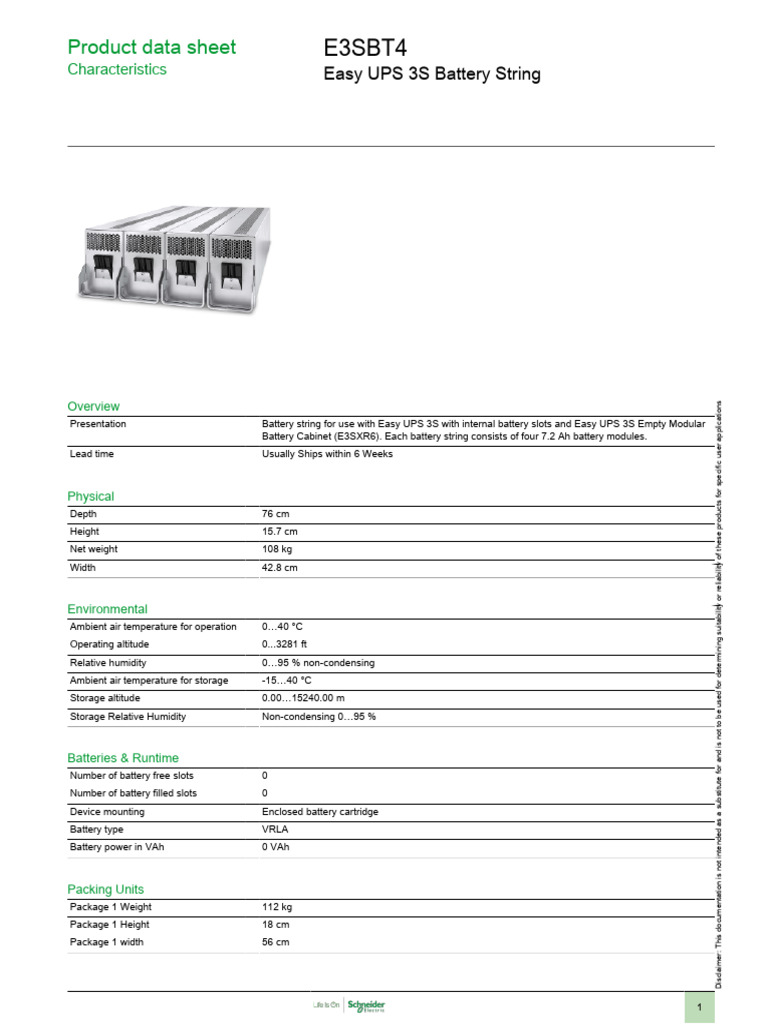 Easy UPS 3-Series Accessories_E3SBT4 , 4 E3SBTU | PDF