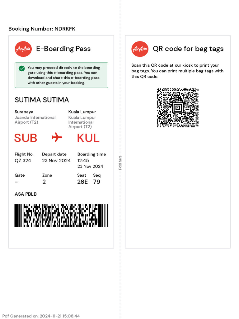 BoardingPass NDRKFK SUTIMA 1340392915 (SUB-KUL) 1732172979802 | PDF