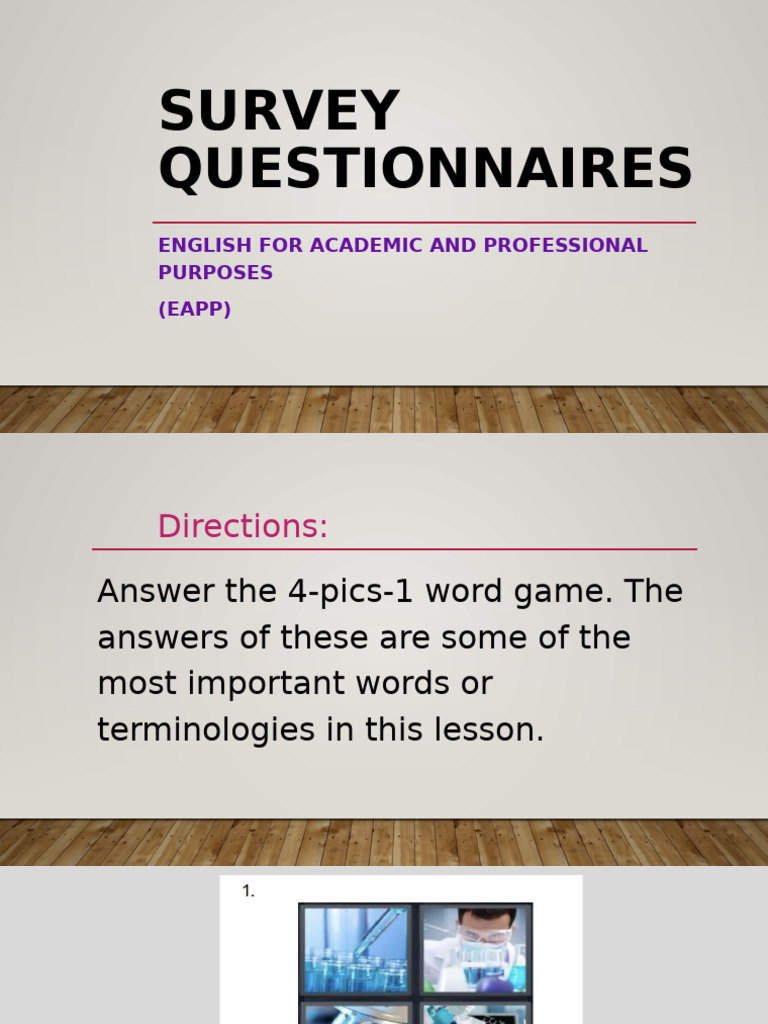 EAPP-Survey Questionnaires | PDF