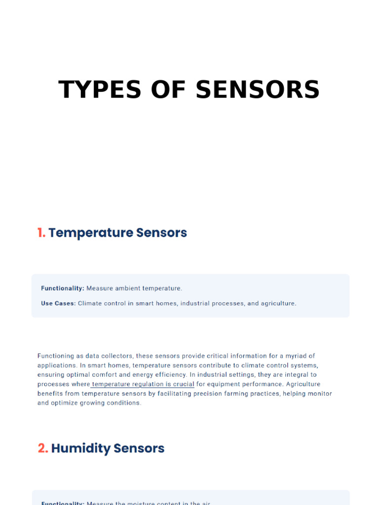Types of Sensors | PDF