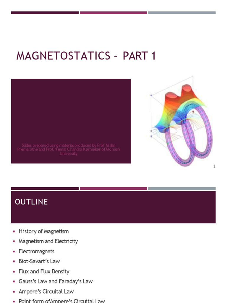 Magnetostatics Fundamentals and Laws | PDF | Magnetic Field | Magnetism