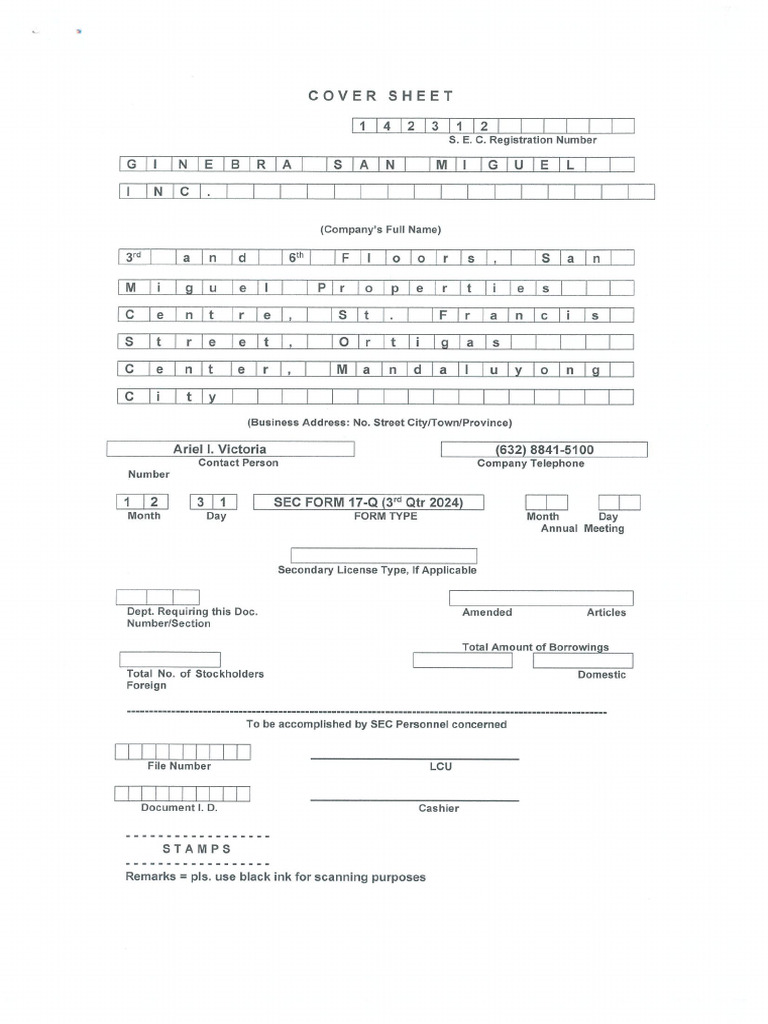GSMI SEC Form 17-Q (3rd Quarter of 2024) | PDF