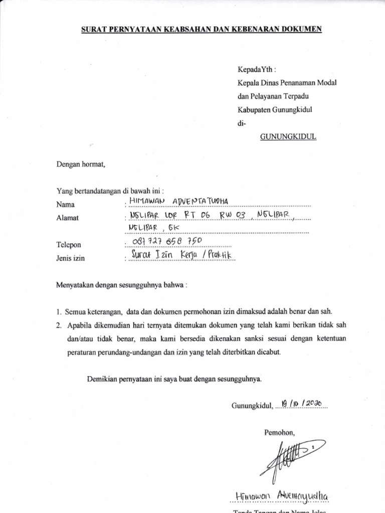 Surat Keabsahan | PDF