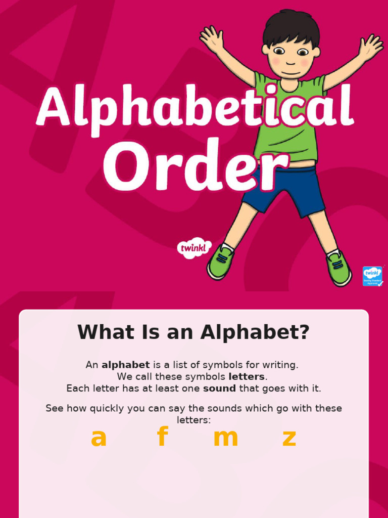 Alphabetical Ordering PowerPoint | PDF | Symbols | Publishing