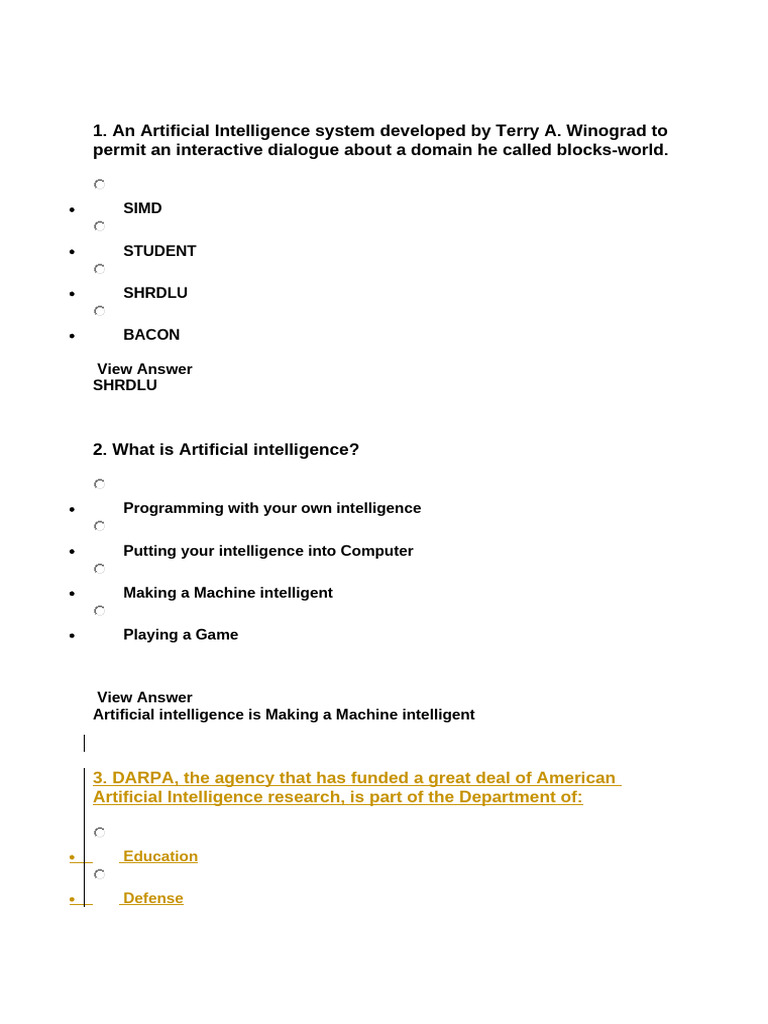 AIR MCQ 1 | PDF | Artificial Intelligence | Intelligence (AI) & Semantics