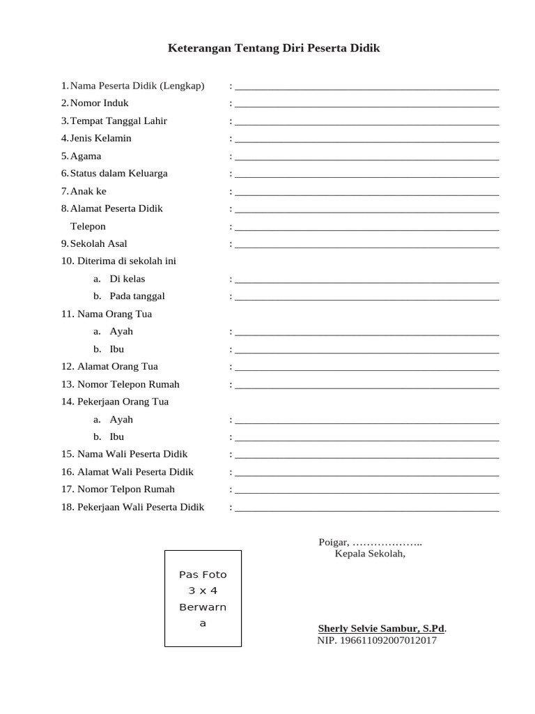 FORMAT-IDENTITAS-RAPOT | PDF