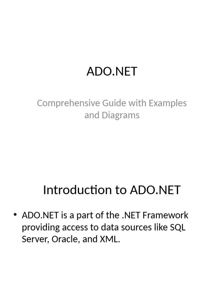 ADO NET 30 Slides Presentation | PDF | Databases | Language Integrated Query