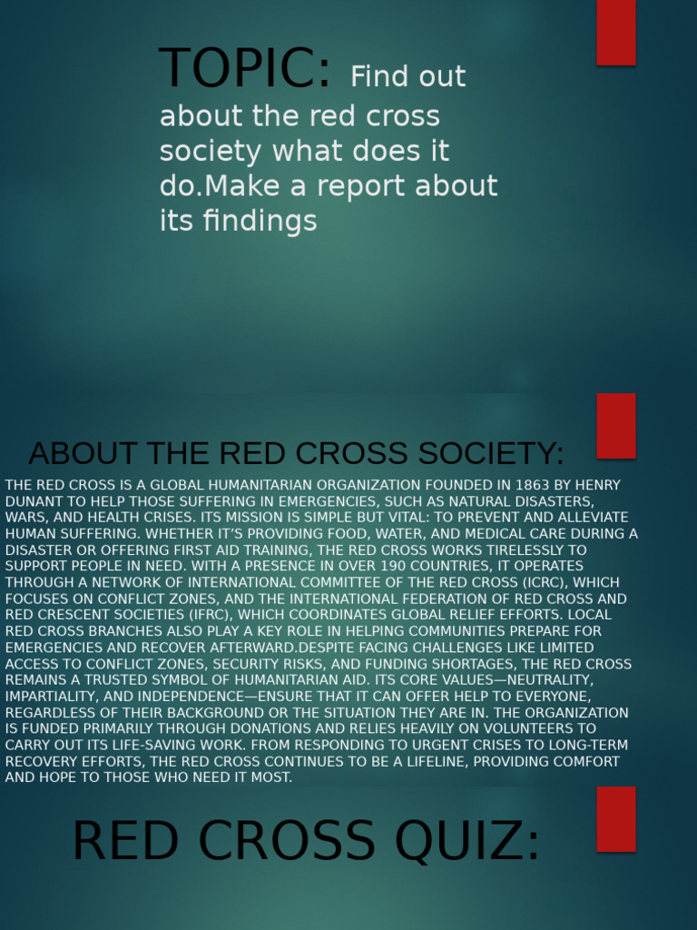 Red Cross Society | PDF | International Red Cross And Red Crescent ...