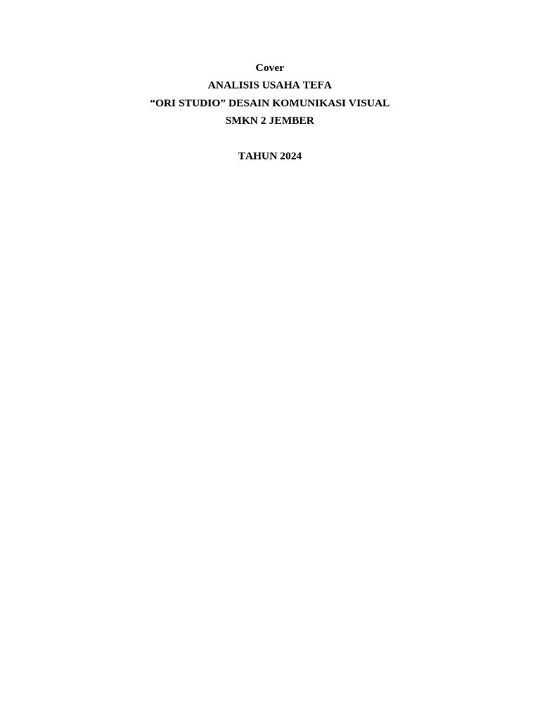 Contoh ANALISIS USAHA TEFA DKV | PDF