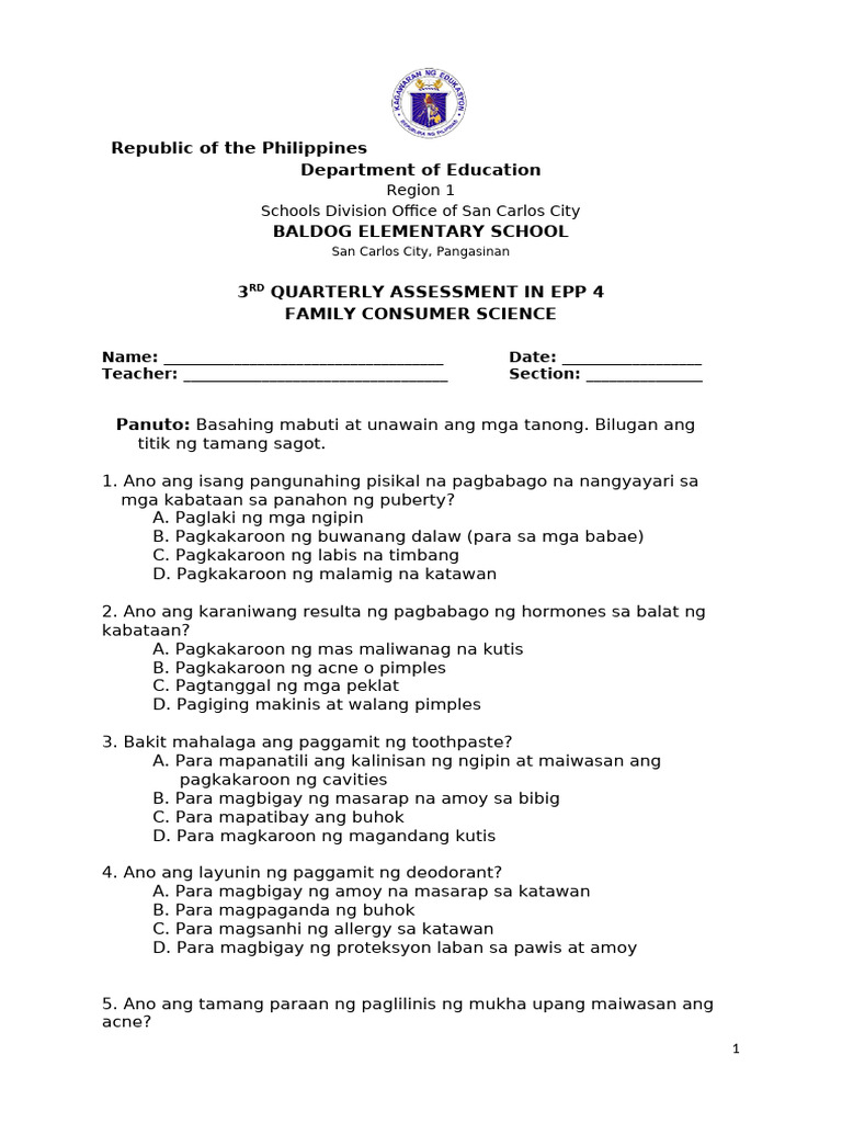 3rd QA EPP 4 FCS | PDF