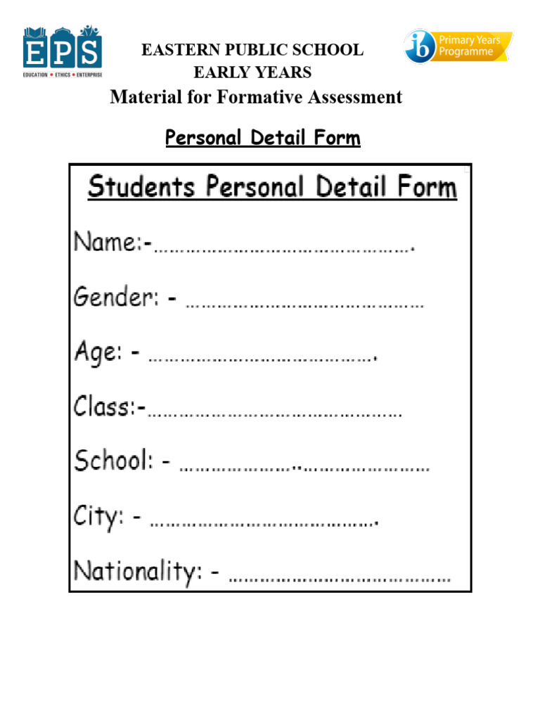 Personal Detail Form | PDF