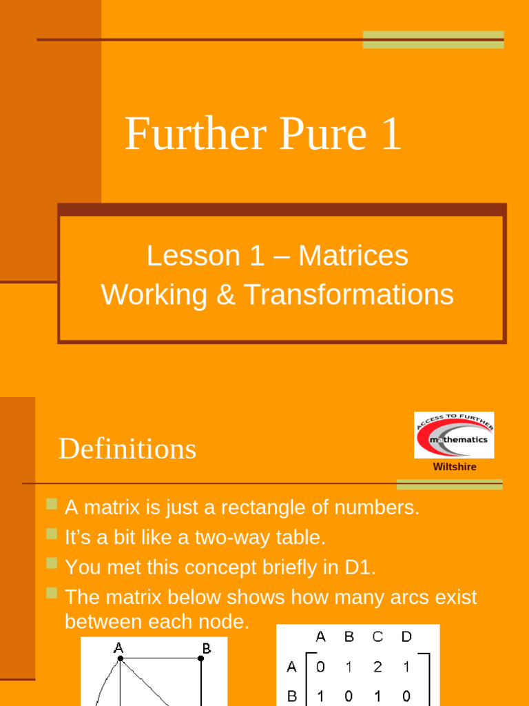 赠 fp1-matrices-lesson-1 | PDF | Matrix (Mathematics) | Linear Algebra