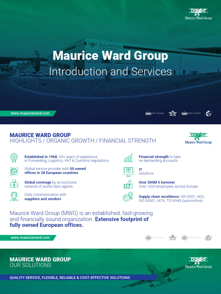 Maurice Ward Group Logistics Overview | PDF | Warehouse | Cargo