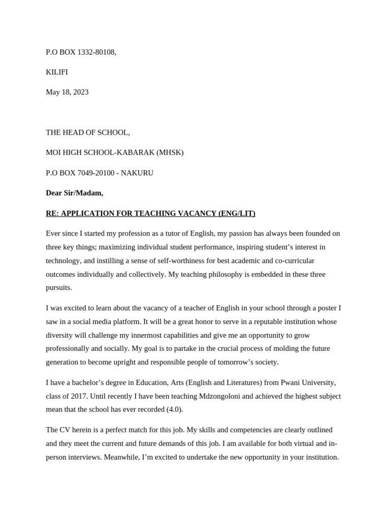 Motivation Letter | PDF