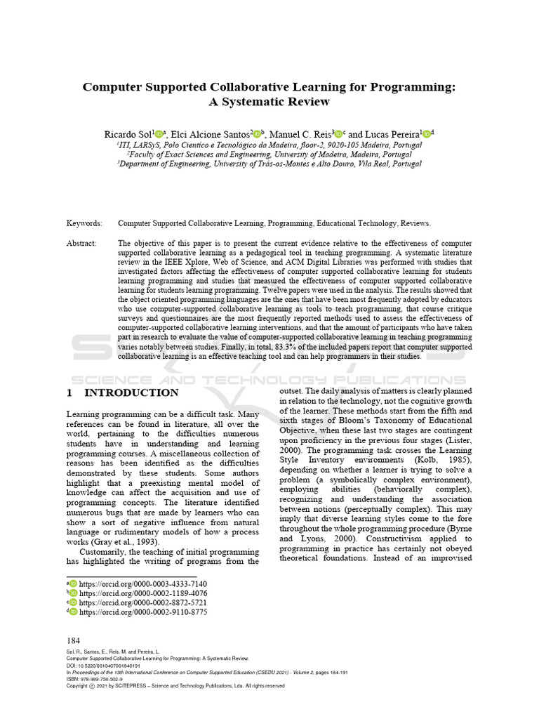 Computer Supported Collaborative Learnin | PDF | Computer Programming | Learning