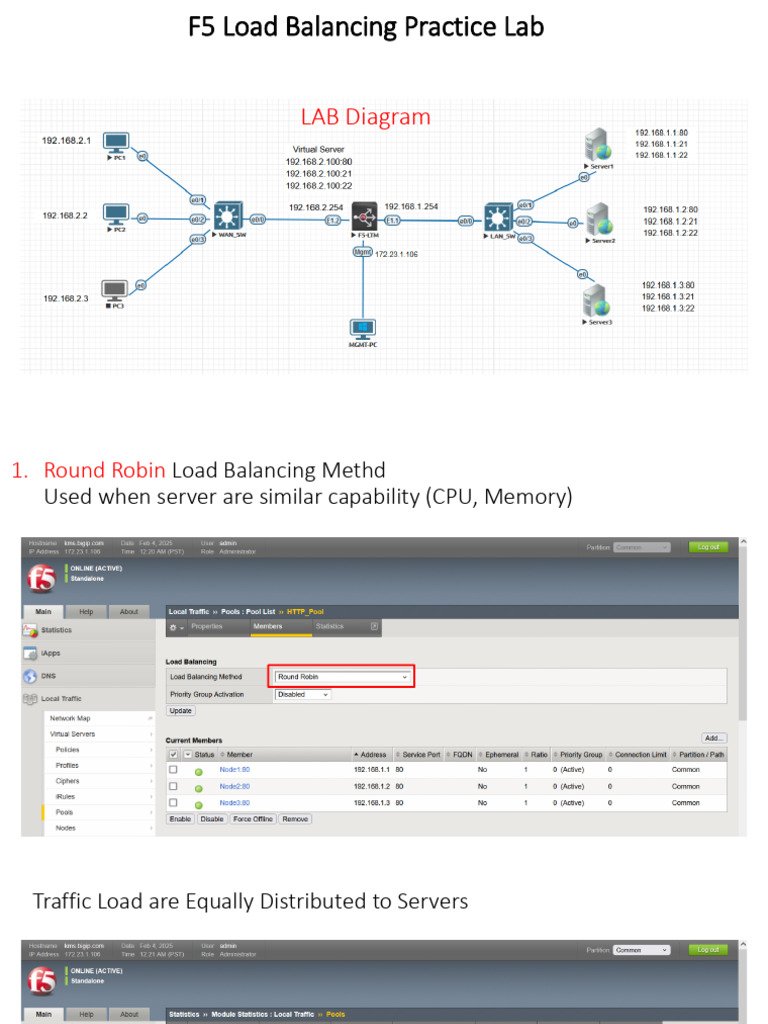 F5 Load Balancing Techniques | PDF