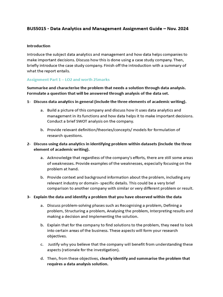 GV-Data Analytics Assignment Guide 3 | PDF | Data Analysis | Analytics