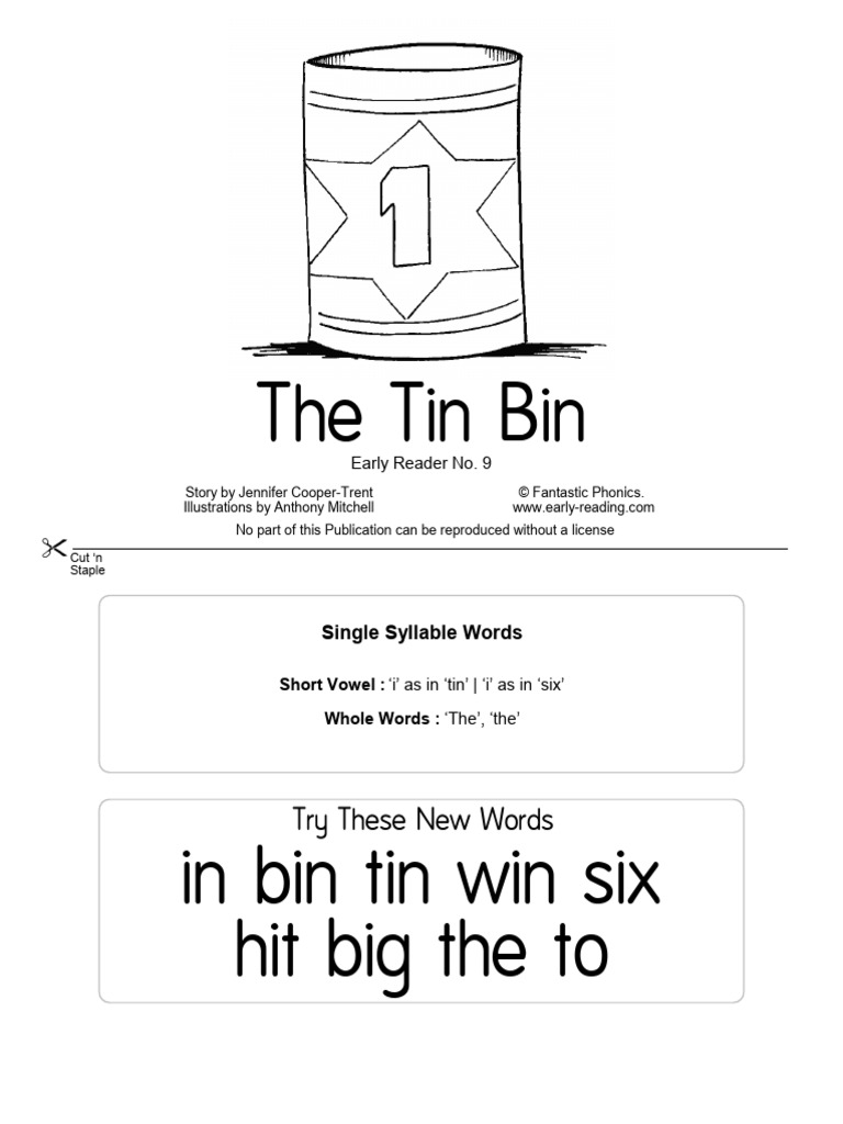The Tin Bin: Single Syllable Words | PDF
