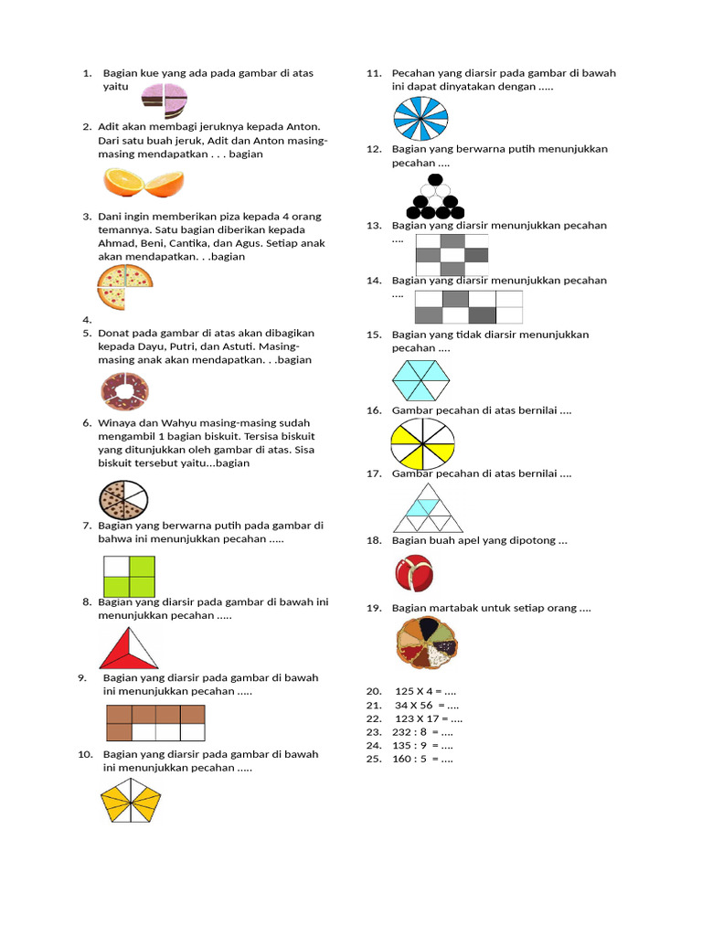 MTK Pecahan Les | PDF