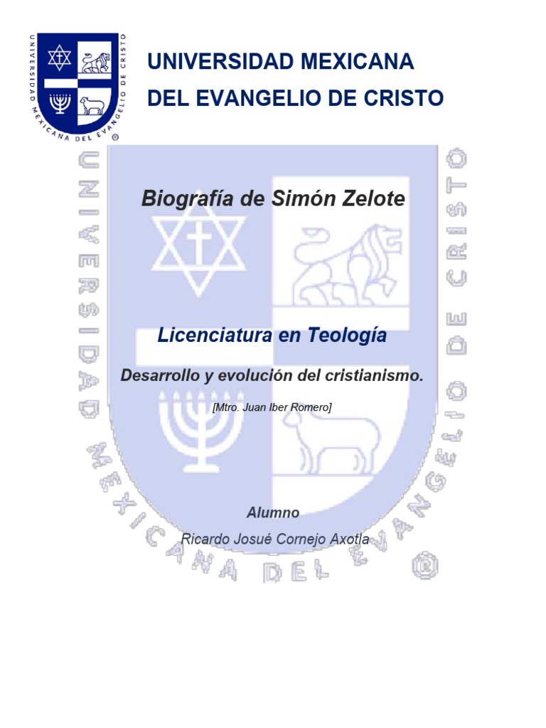 Biografía Simón Zelote | PDF | Jesús | Contenido del Nuevo Testamento