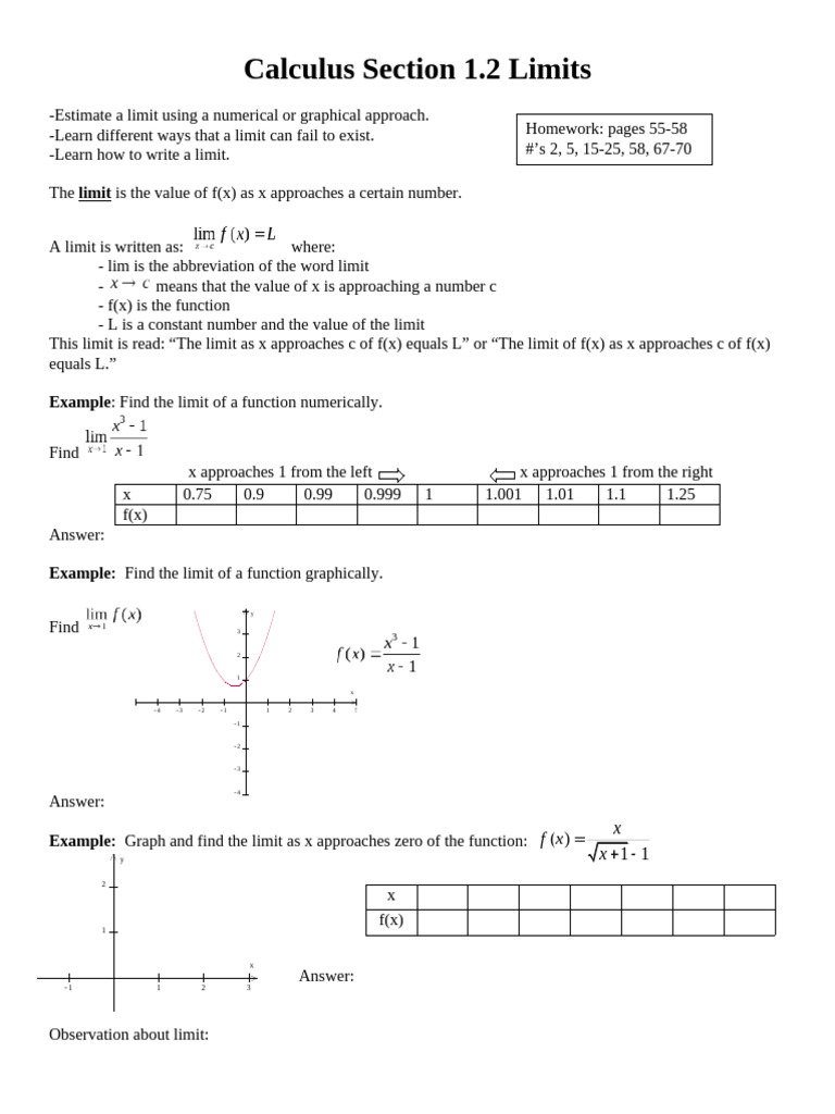 Understanding Limits in Calculus | PDF | Function (Mathematics ...