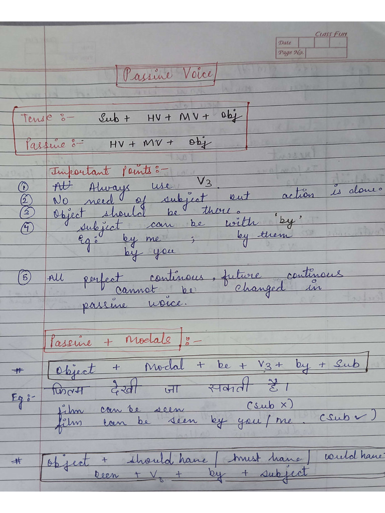 Passive Voice Notes | PDF