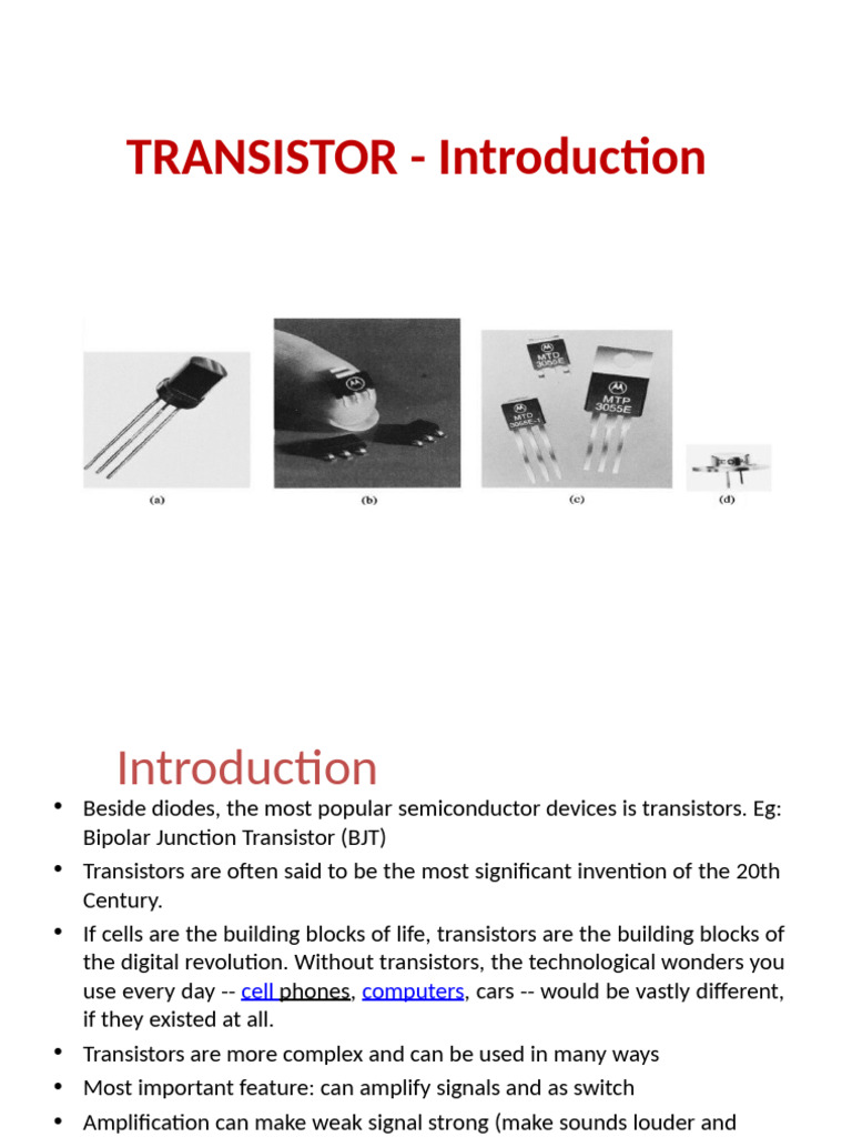 Transistor Basics: Types and Functions | PDF | Bipolar Junction ...