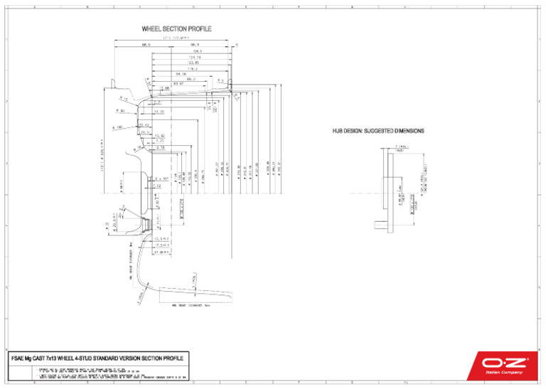 Fsae Mg-Cast 7x13 Wheel 4-Stud STD Version Section Profile-OZ4 | PDF