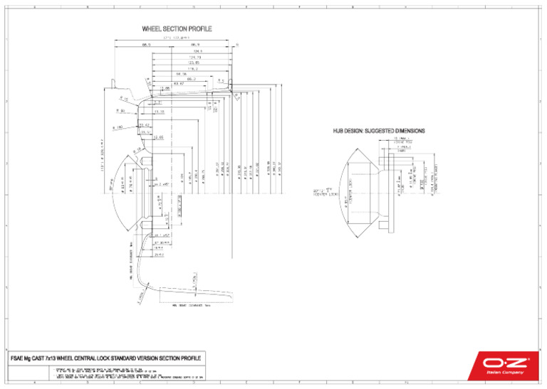 Fsae Mg-Cast 7x13 Wheel Central-Lock STD Version Section Profile-OZ4 | PDF