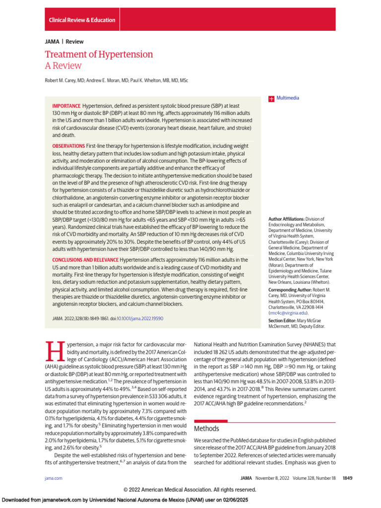 JAMA Hypertension | PDF | Hypertension | Blood Pressure