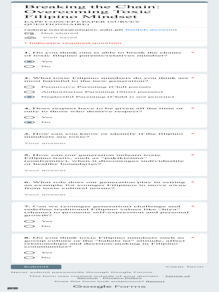 Breaking the Chain Overcoming Toxic Filipino Mindset | PDF