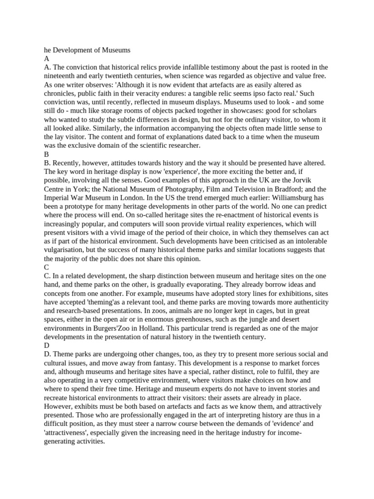 He Development of Museums | PDF | Museum | Zoo