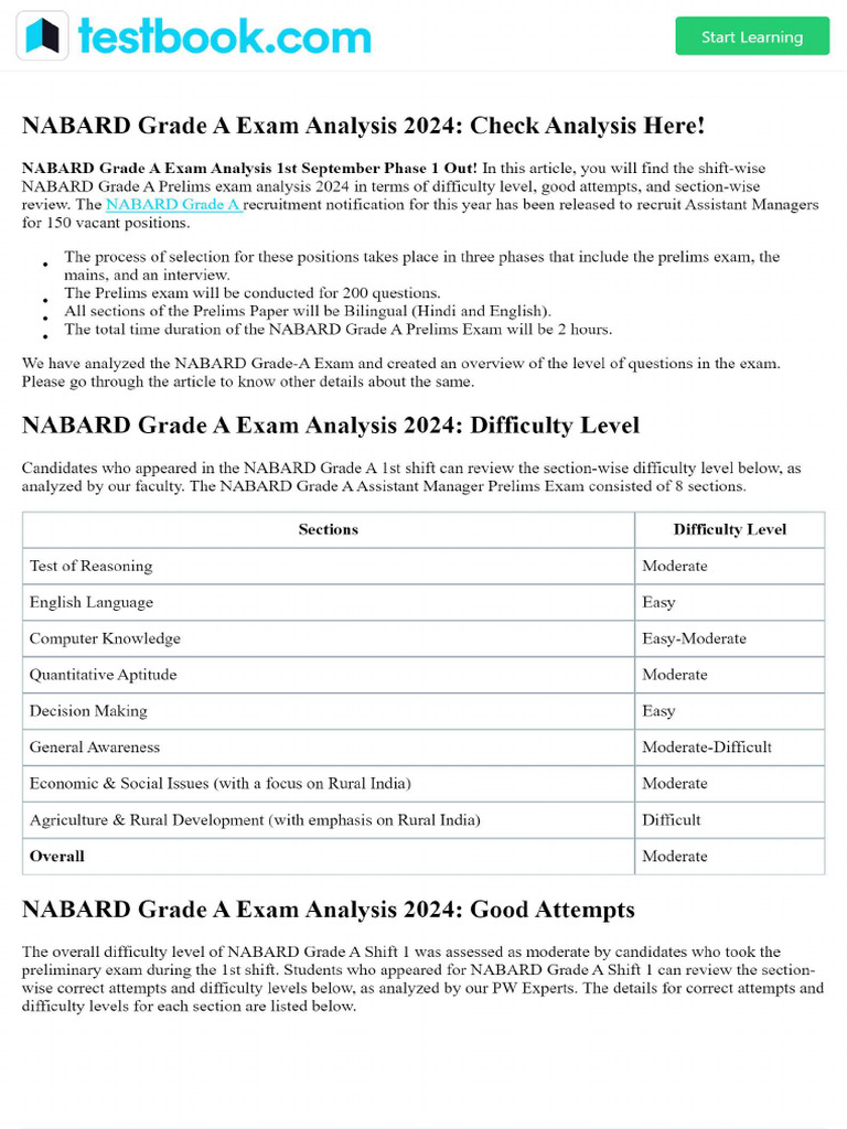 NABARD Grade A Exam Analysis 2024_ Check Analysis Here! | PDF