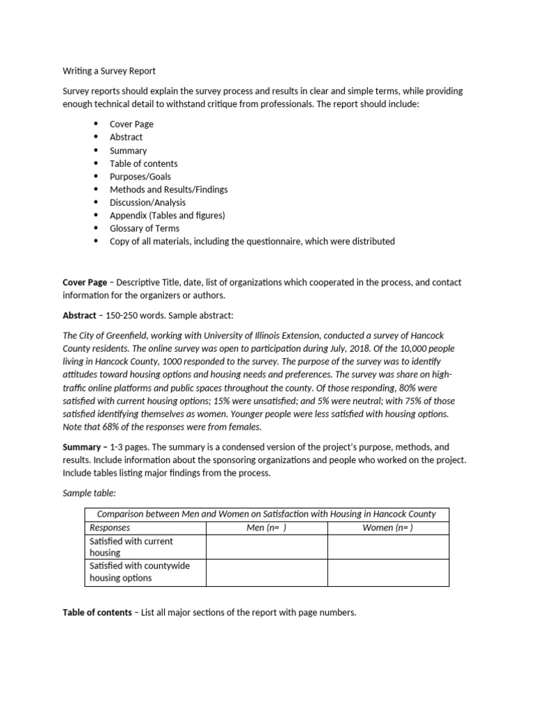 Survey Report Template - Survey Tool | PDF | Survey Methodology ...