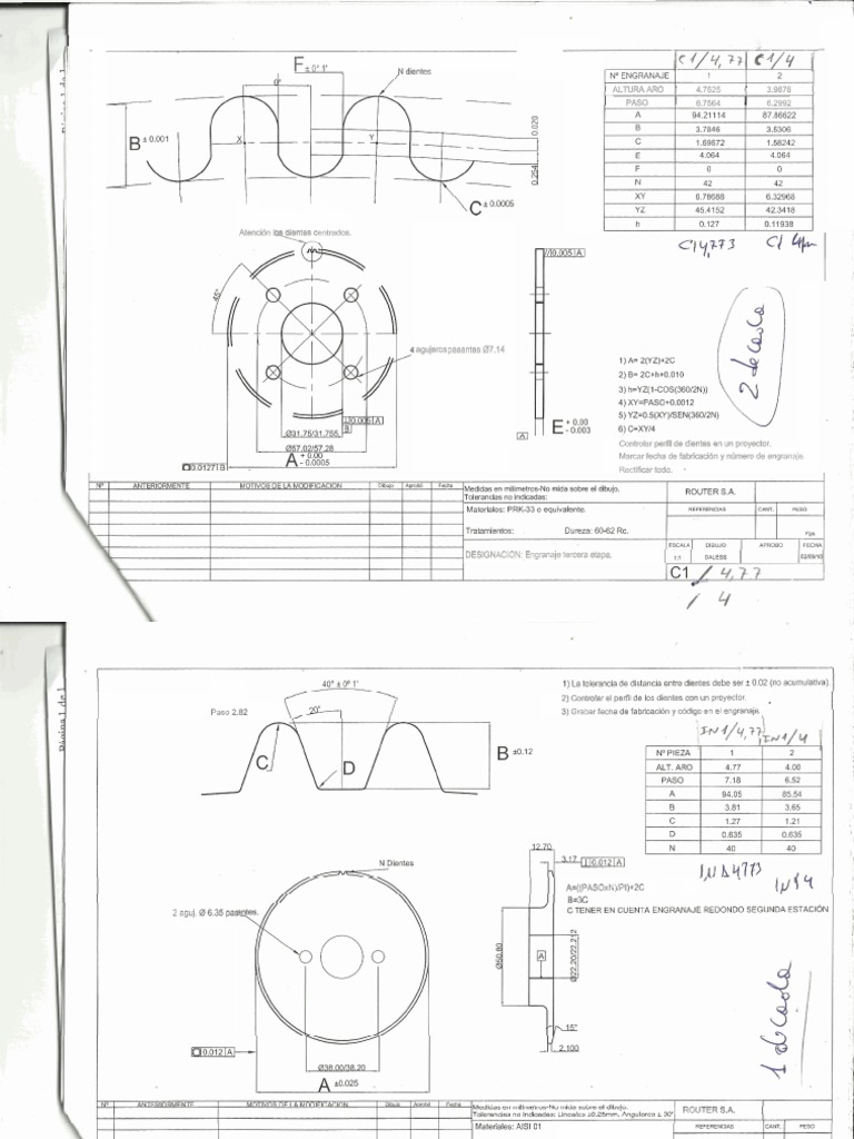 Planos de Engranajes | PDF