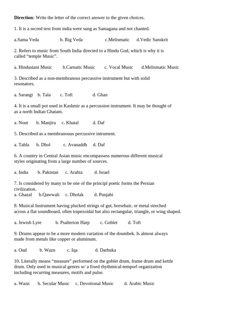 Music 3 Final Quiz | PDF