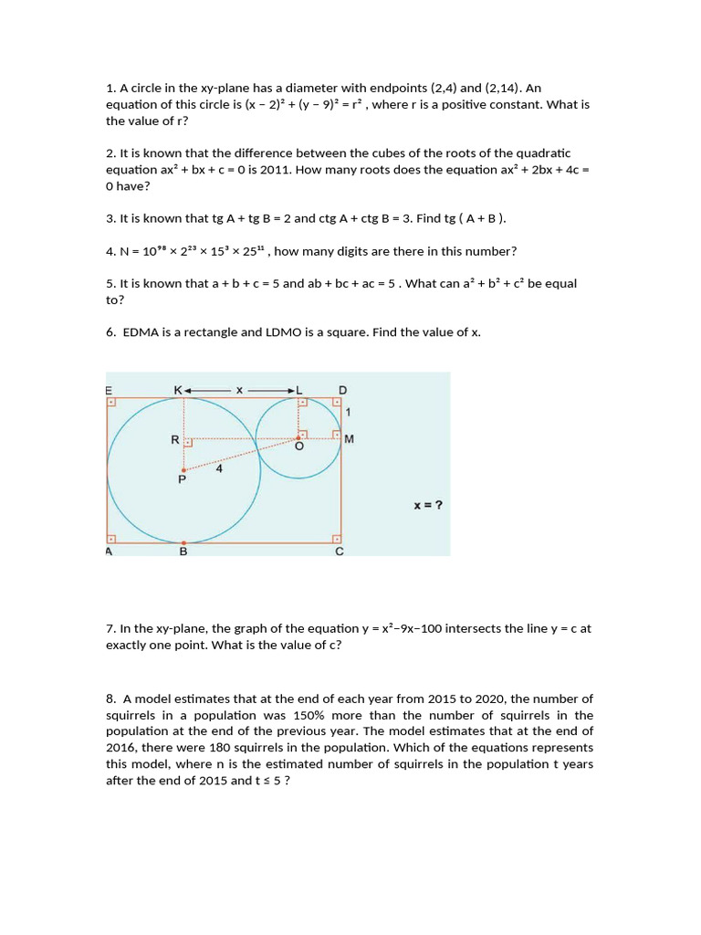 Math Competition, Paper 2 | PDF